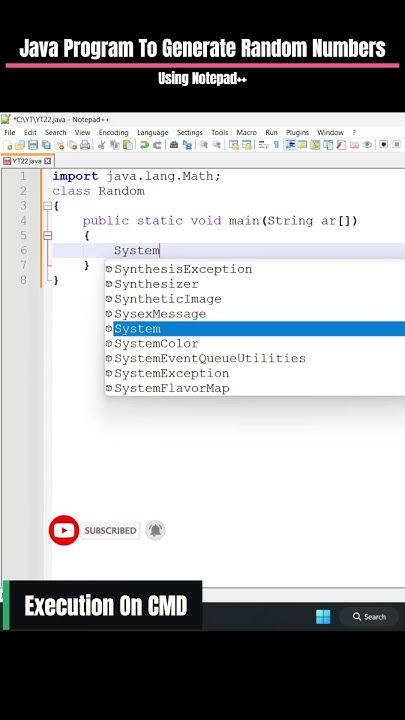 Printing Random Numbers Using Java Program #shorts #coding #java #programming #youtubeshorts ...
