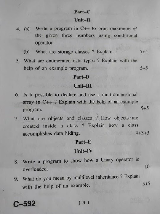 BCA 3rd Sem 2021 || Object Oriented Programming With C++ || question paper #HPU - YouTube