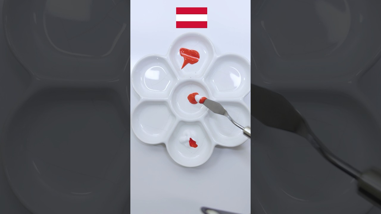 Mixing Austria’s Flag Colors 10/196 #mixingcolours #satisfying # ...