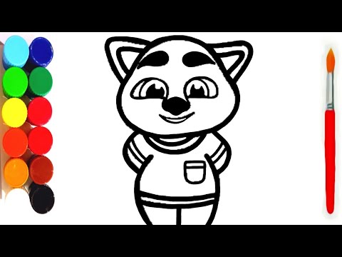 Talking tom drawing | Tom for kids | Draw Tom step by step | Talking ...