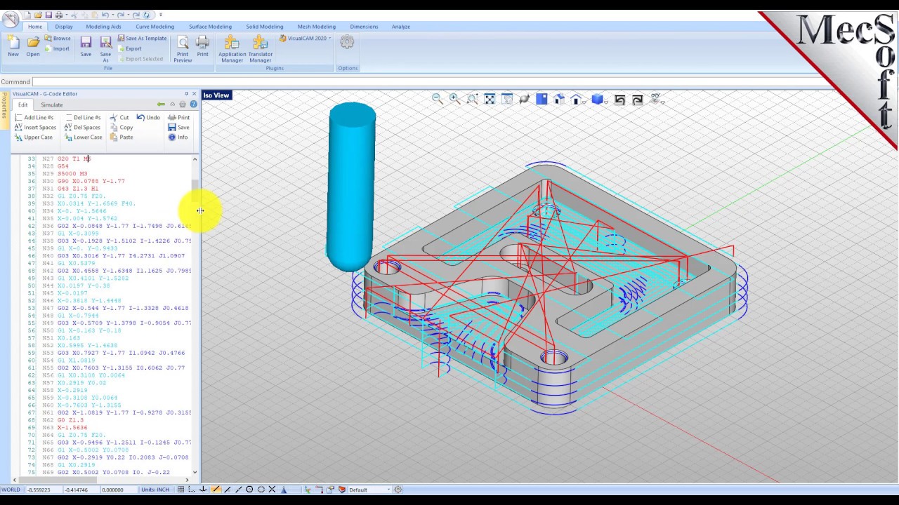 VisualCAD/CAM 2020: G-CODE Editor Quick Start - YouTube