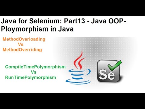 Java for Selenium | Part13 | What is Polymorphism In Java - YouTube
