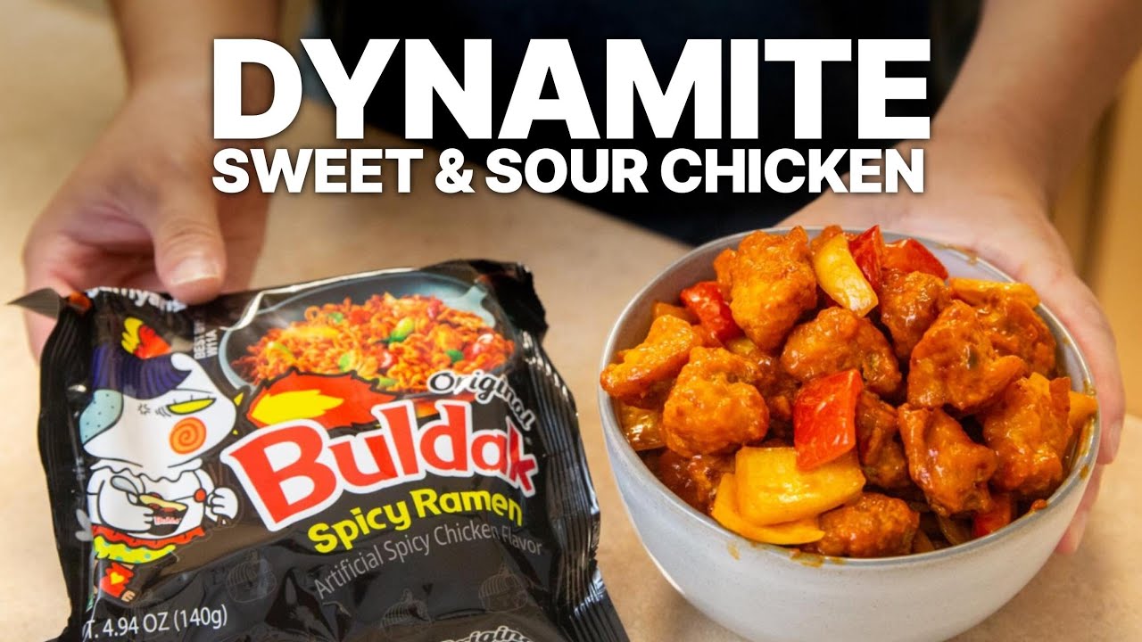 Making Panda Express Buldak Dynamite Sweet & Sour Chicken At Home | But ...