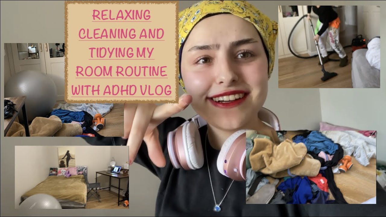 RELAXING CLEANING AND TIDYING MY ROOM ROUTINE WITH ADHD VLOG - YouTube