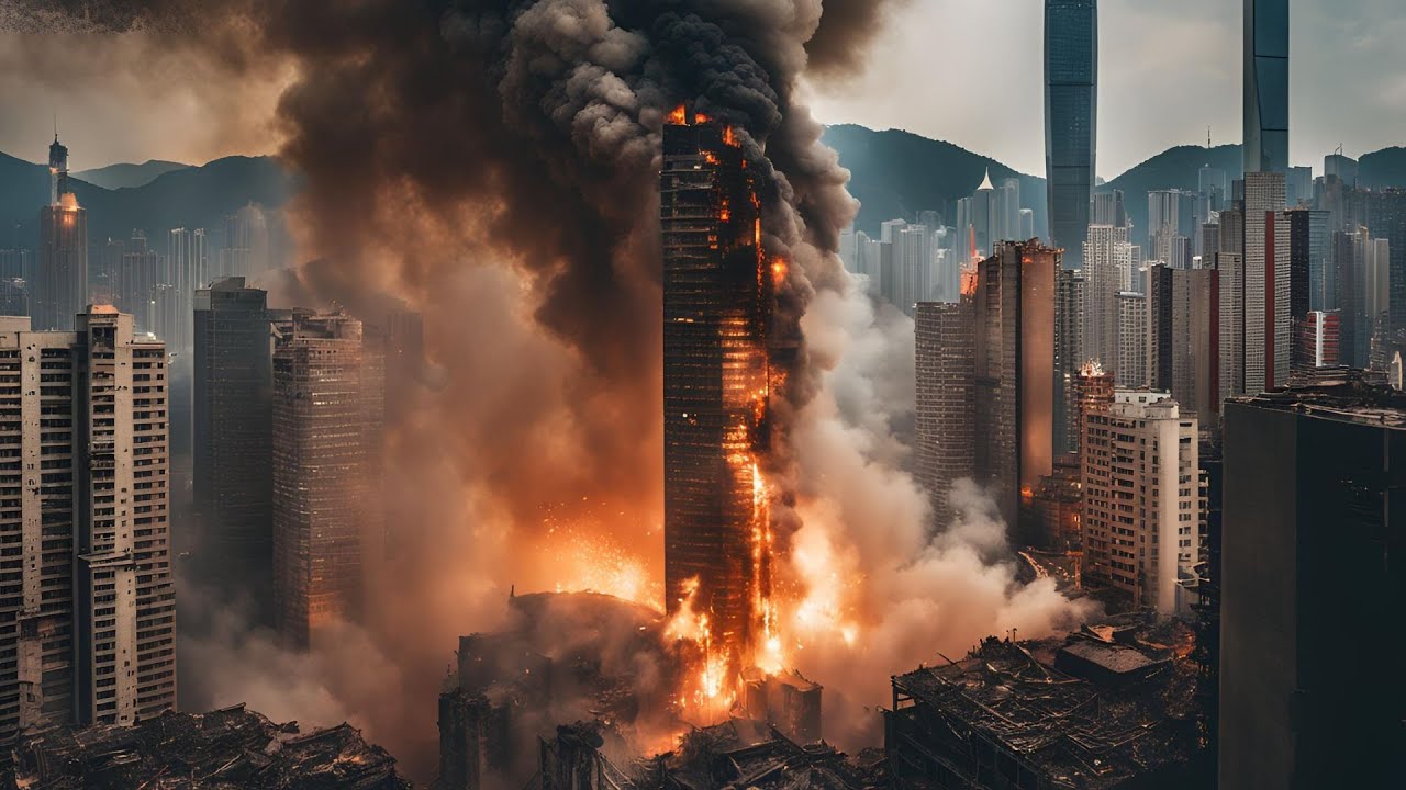 Massive Fire Rages Through City of 14 Million! Entire Skyscrapers Burn ...