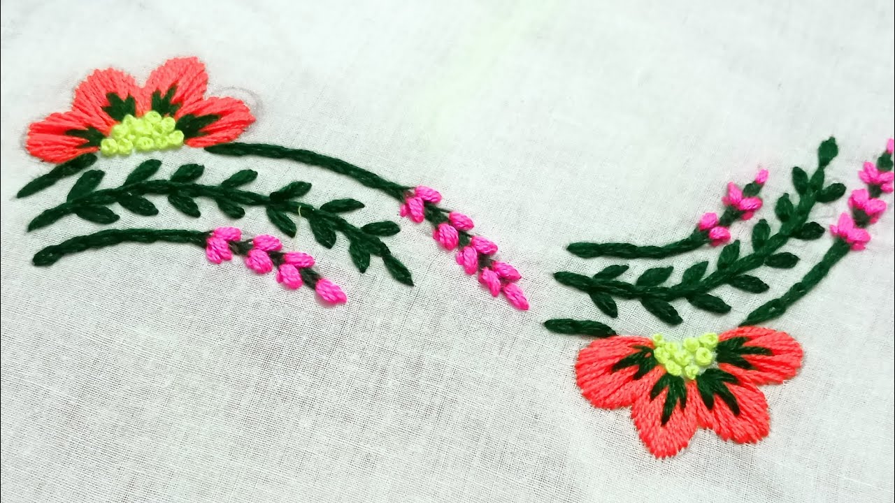 Beautiful flower design stitching || Easy and simple stitching tutorial ...