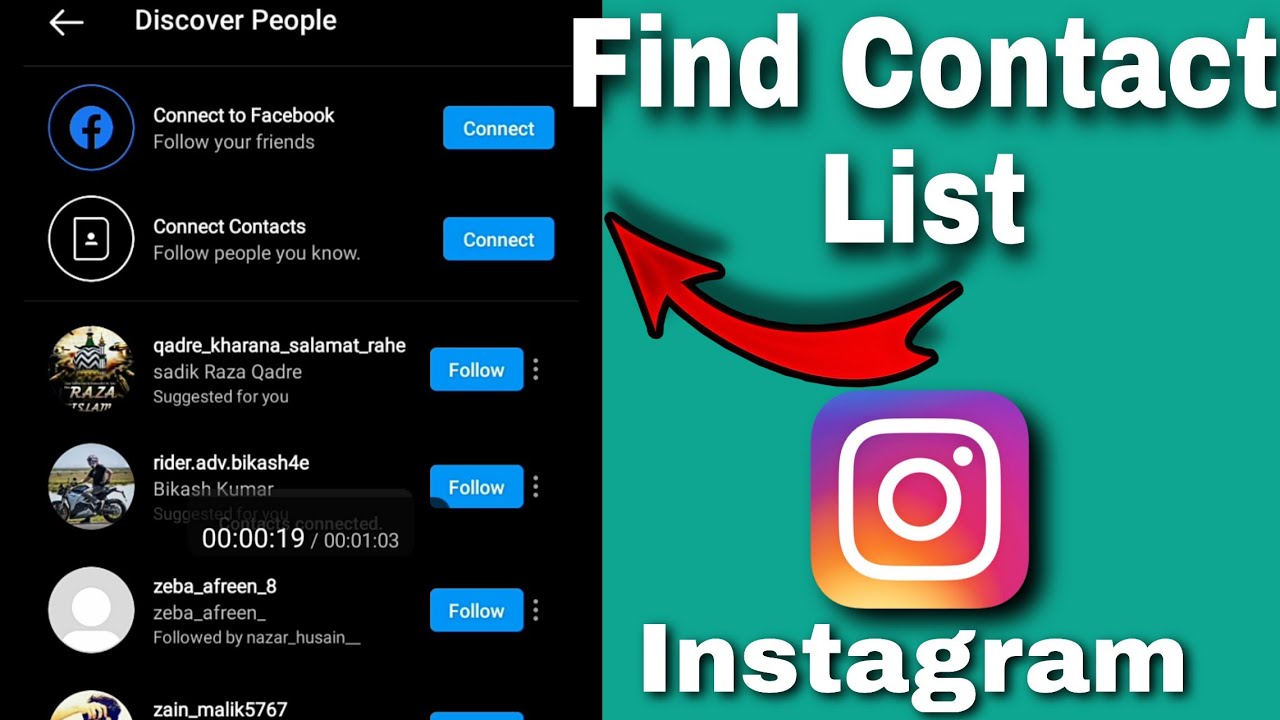 How to find phone Contacts on Instagram - YouTube