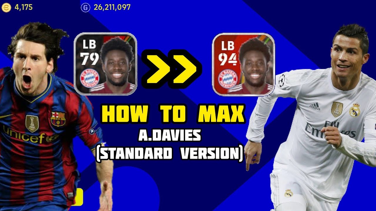 How to train players | ALPHONSO DAVIES MAX RATING | PES 2022 ...