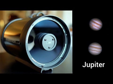 Jupiter live view from a Celestron C5 schmidt cassegrain telescope ...