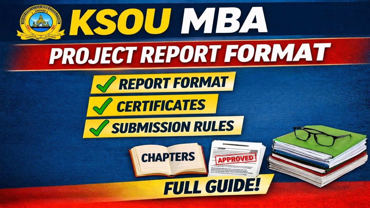 KSOU MBA Project Report Guidelines | Format, Certificates & Chapter ...