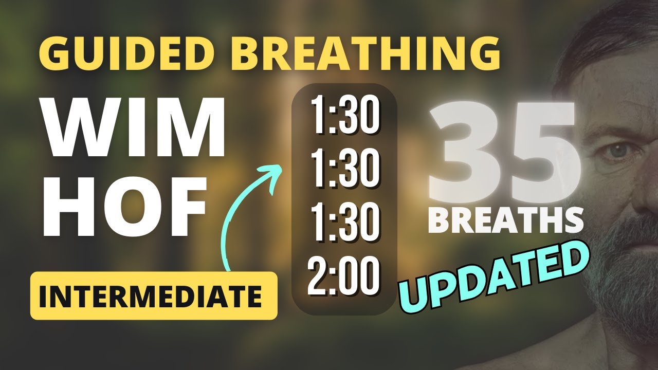 Wim Hof Guided Breathing - 4 Rounds 35 Breaths | Intermediate - YouTube