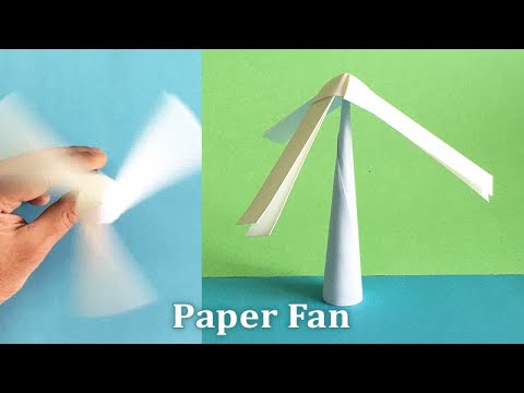 Spinning Paper Fan | How to Make a Rotating Paper Fan Origami | Fun ...