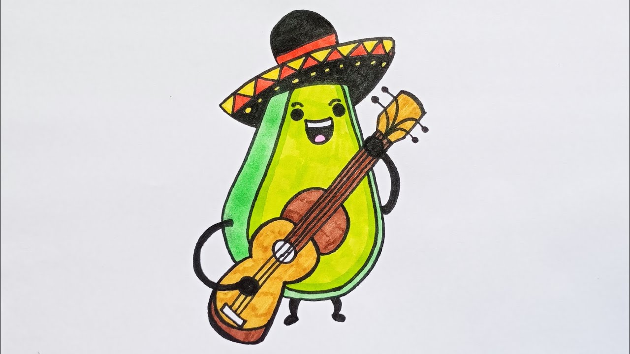 How to draw a cool Avocado Dabbing // Easy drawing for kids - YouTube