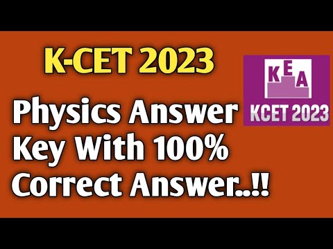 KCET physics answers key with 100% correct Answer..!!||2023 - YouTube