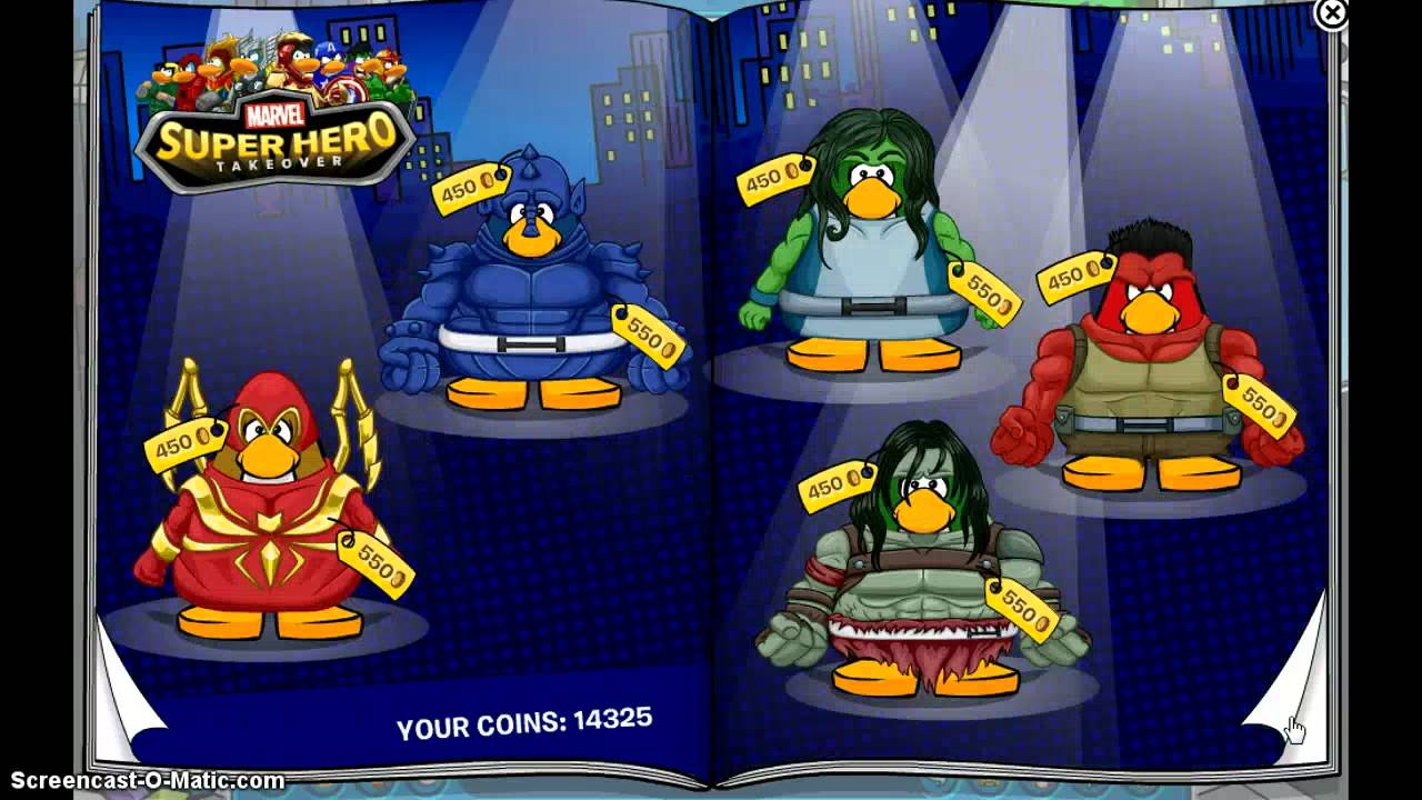 club penguin marvel superhero takeover 2013 choose your side - YouTube