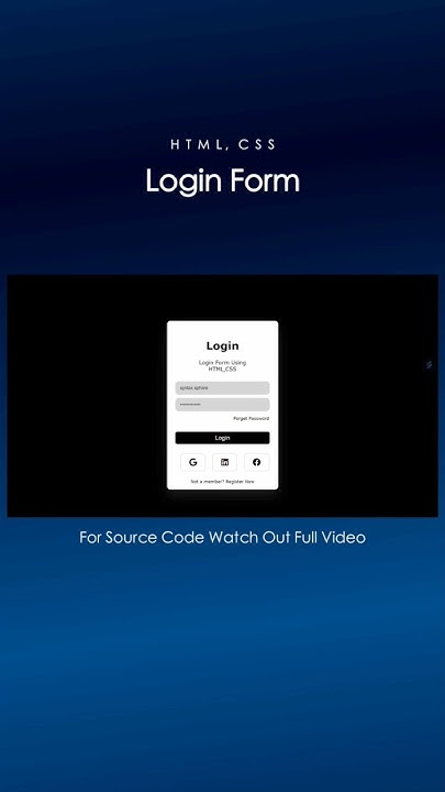 Create Login Page Using Html Css Shorts Htmlcss Htmltutorial Youtube