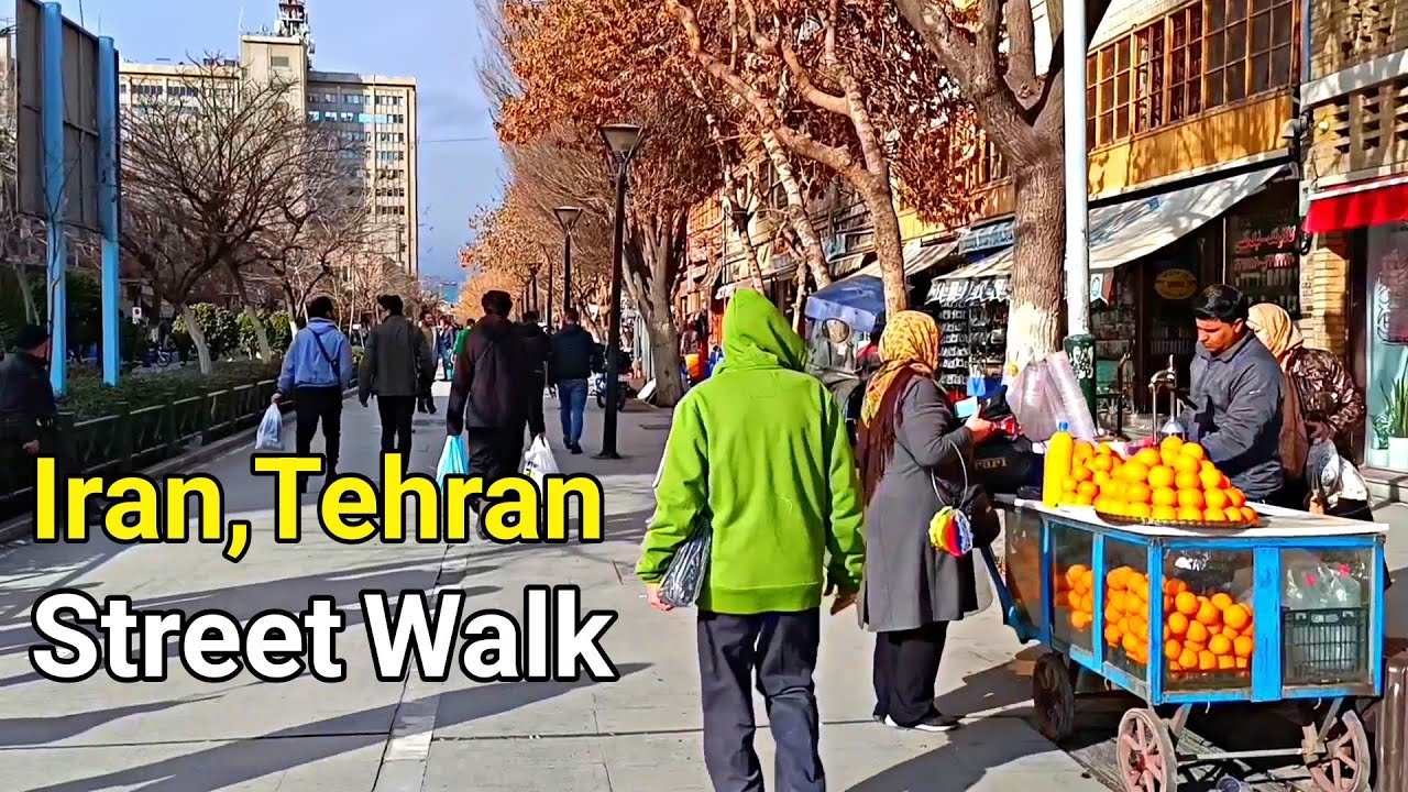Iran|City Walking Tour in a Beautiful Street of Tehran_ناصر خسرو - YouTube