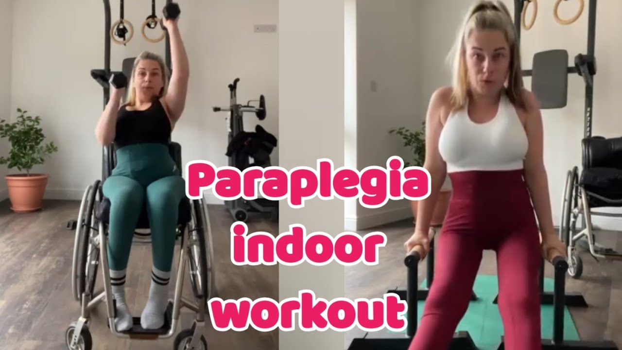 Paraplegic lady | adaptive Wheelchair life cardio indoor workout - YouTube