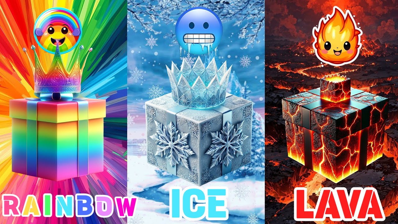 Choose your gift || rainbow ice & lava giftbox challenge 🌈🥶🌋 #quiz ...