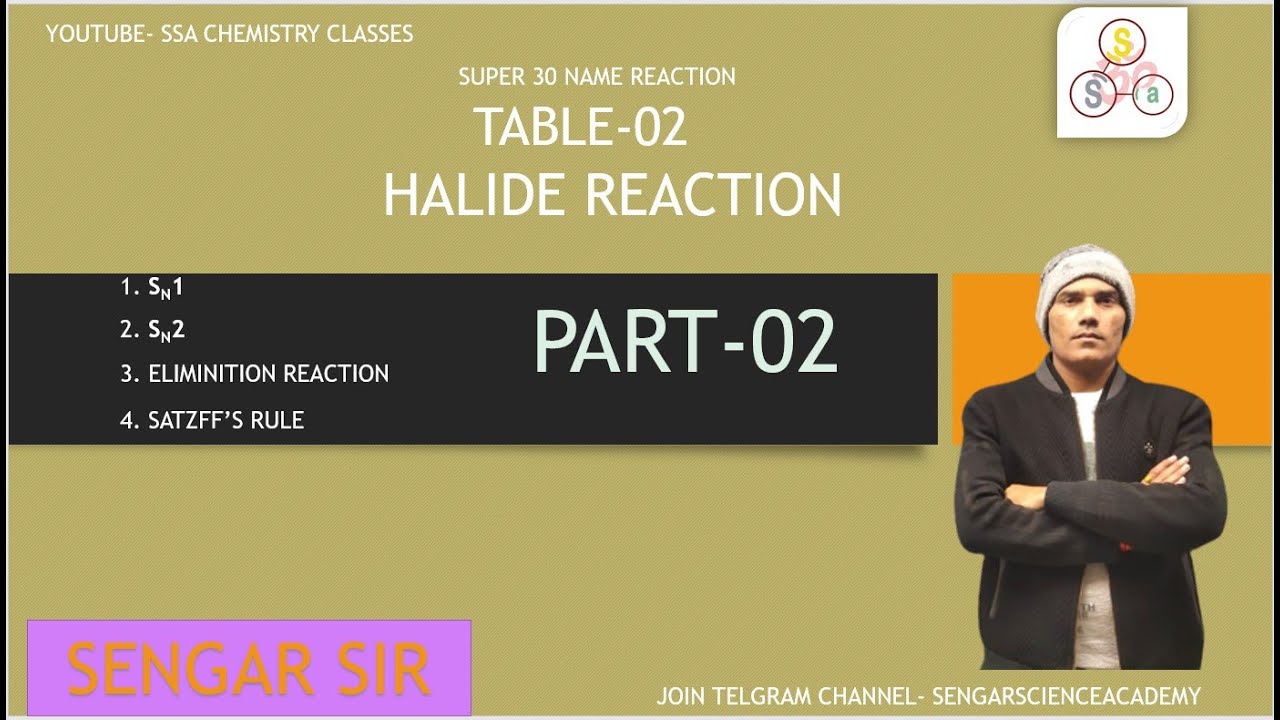 HALIDE REACTION | TABLE-02 | ELIMINITION REACTION | SAYTZEFF’S RULE | # ...