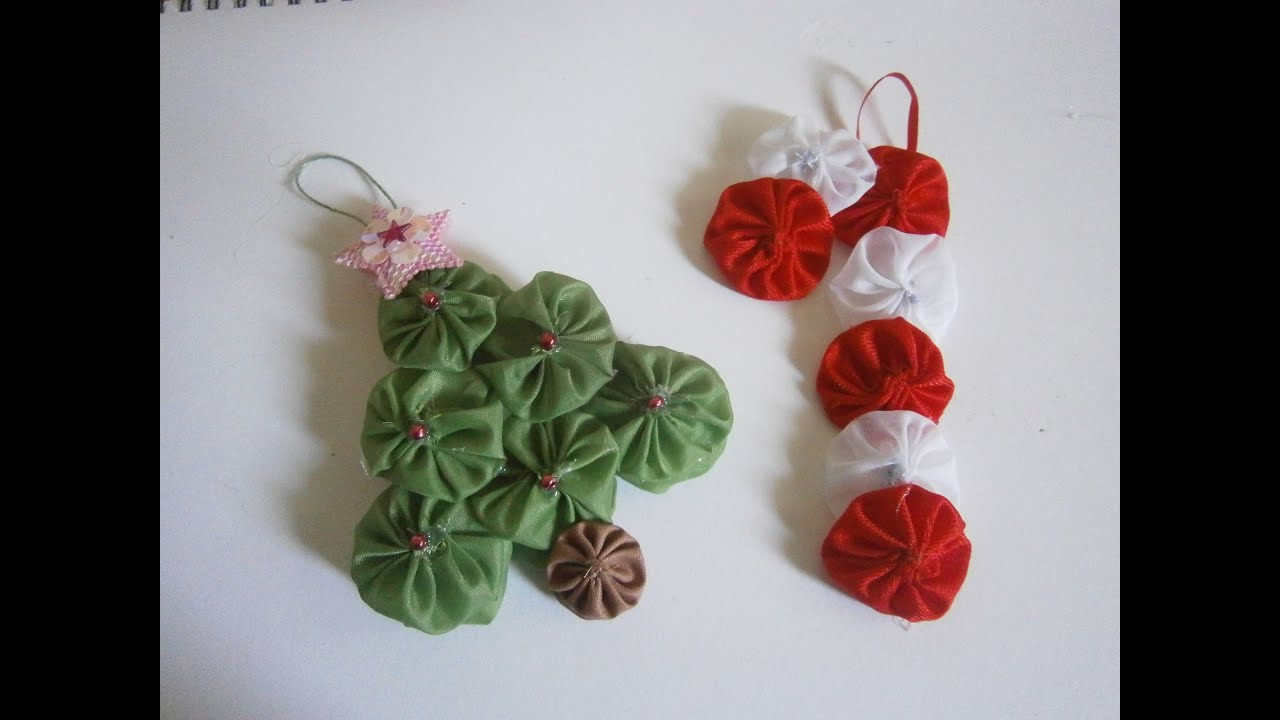 How to make Christmas Yo-Yo ornament - Christmas diy - YouTube