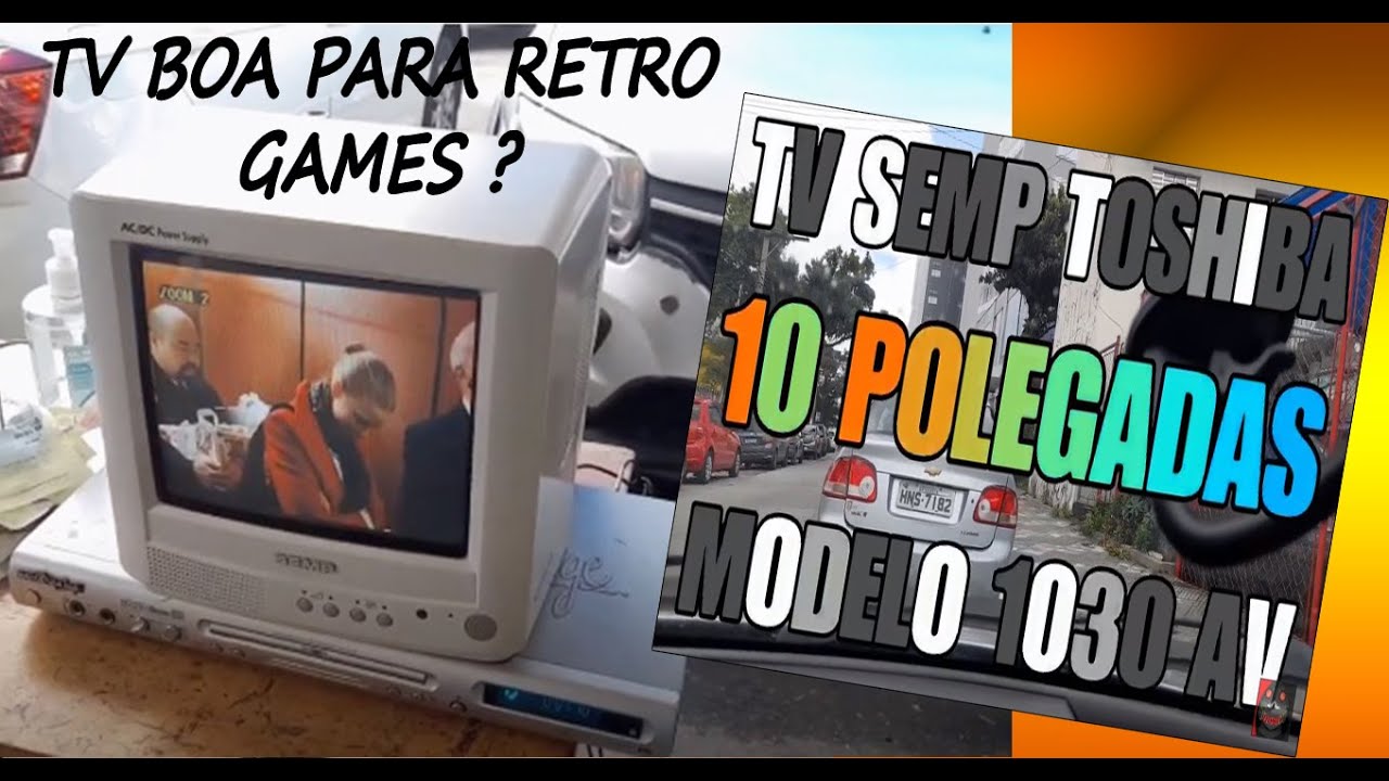 TV SEMP TOSHIBA 10 POLEGADAS 1030 AV TELA PLANA PARA VIDEO GAMES RETRO ...