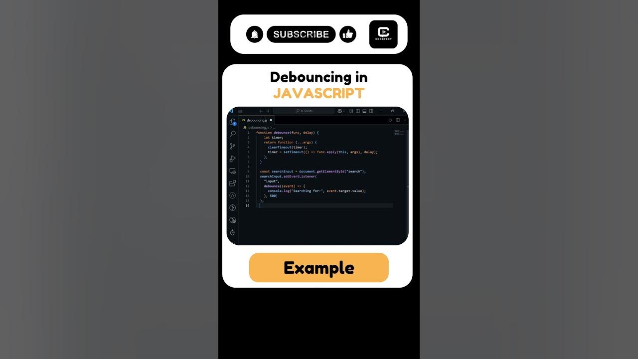 Debouncing in Javascript #javascript #debouncing #debounce - YouTube