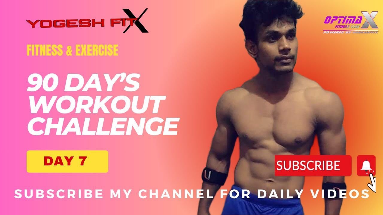 90 days fitness challenge || day 7 workout || 90 days workout challenge ...