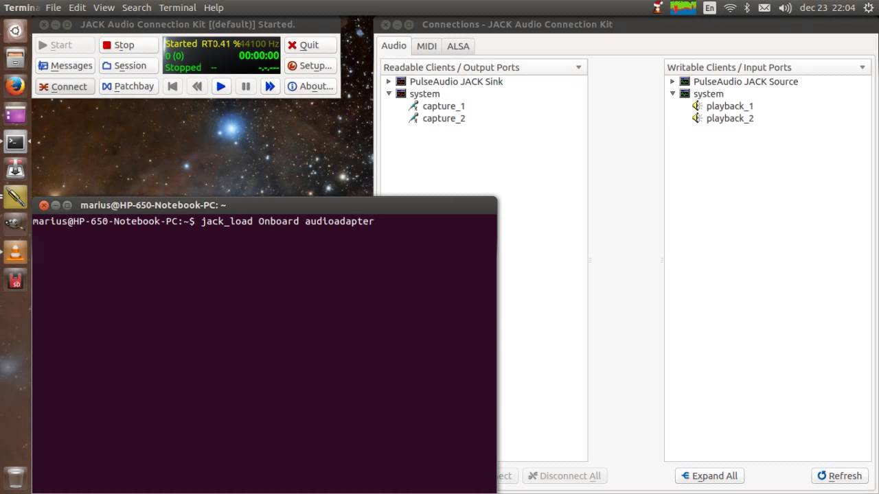 Monotribe sync to linux audio system - YouTube
