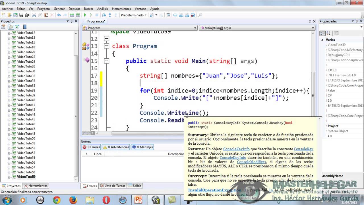 59 Excepción Indexoutofrangeexception C Youtube 7917