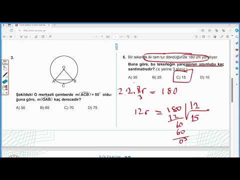 7.Sınıf Çember ve Daire MEB Kazanım Kavrama Test 27