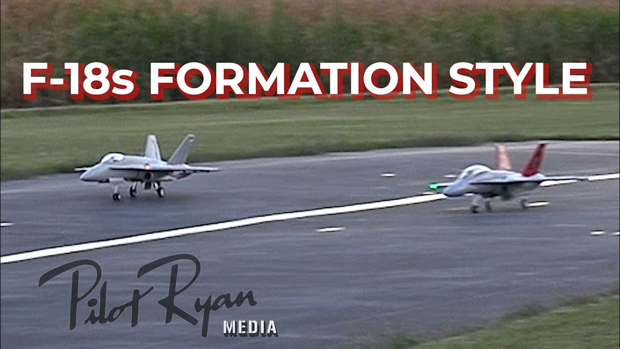 E-flite F-18 with Freewing F-18 Formation Style - YouTube