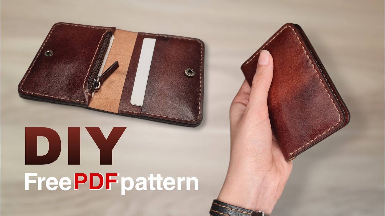 Free Pattern⭕️Leather Card Wallet_tutorial😎 ️آموزش و الگوی رایگان ...