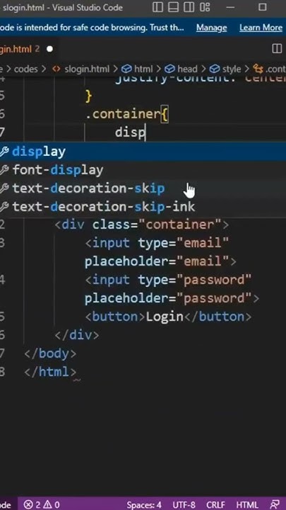 Html And Css Login Form Html Css Htmlcss Htmlcsstutorial Webdevelopment Code Coding