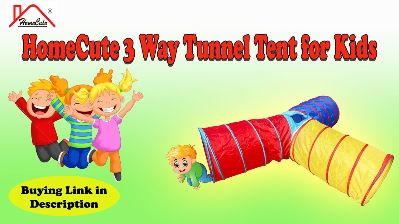 HomeCute 3 Way Tunnel Tent for Kids | Foldable Indoor & Out Door Crawl ...