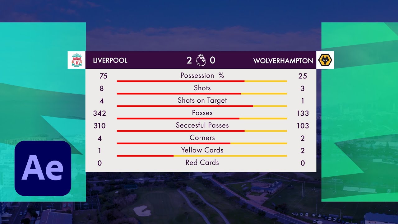 FREE Premier League Match Stats - Adobe After Effects Template - YouTube