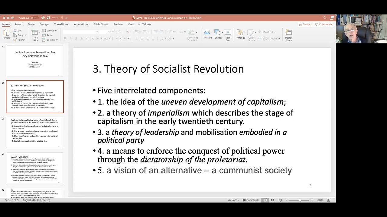 Professor David Lane: Lenin's Ideas on Revolution and their Relevance ...