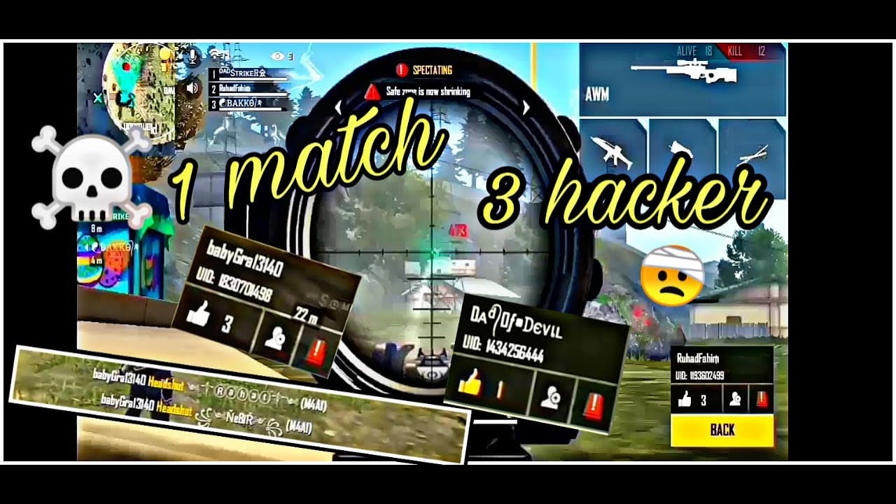 HACKER VS PRO PLAYER REACTION IN LIVE RANK MATCH PLAYIN.... GARENA FREE ...