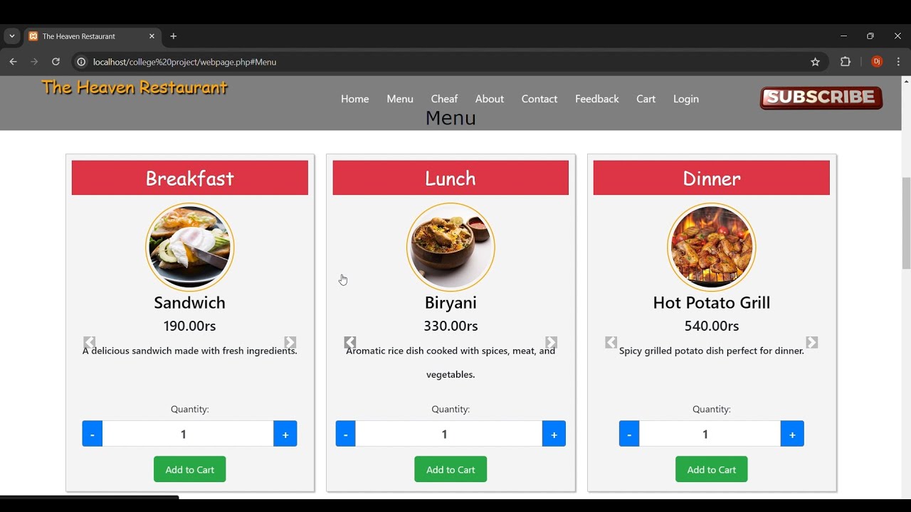 Simple Food Ordering System In Php Php Project Showcase Project With Source Code Free 3973