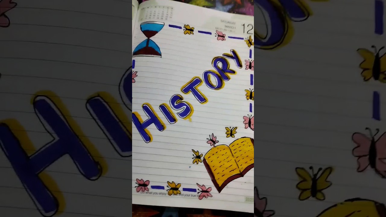 History front page decorations idea 🦋⏳📖#creativity #easy #like # ...