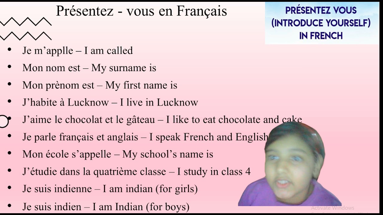 présentez vous en français | self introduction | Learn French with ...