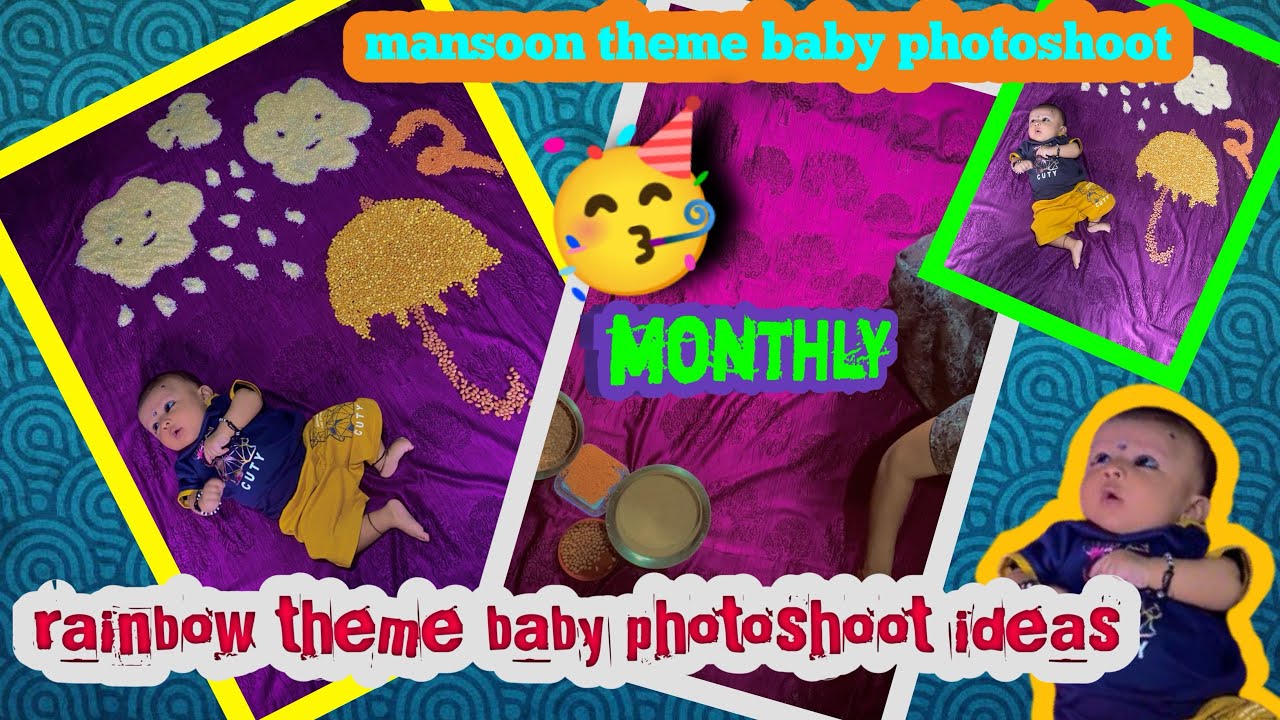 rainbow theme baby photoshoot ideas / mansoon theme baby photoshoot ...