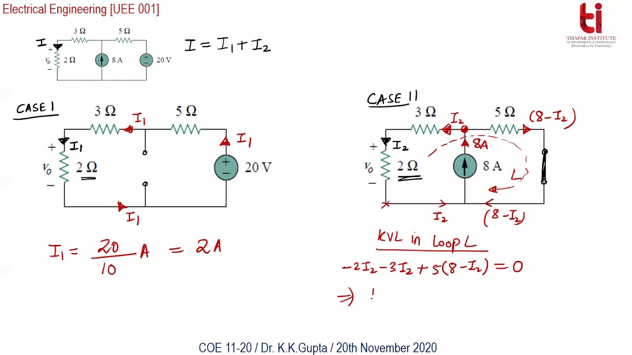 Superposition Theorem [Lecture 20] [20/11/2020] - YouTube
