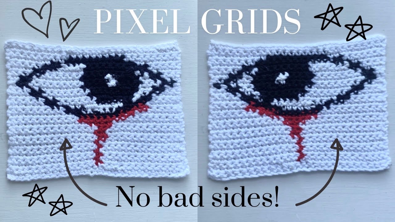How to Crochet Pixel Grids with NO bad sides | Intarsia crochet ...
