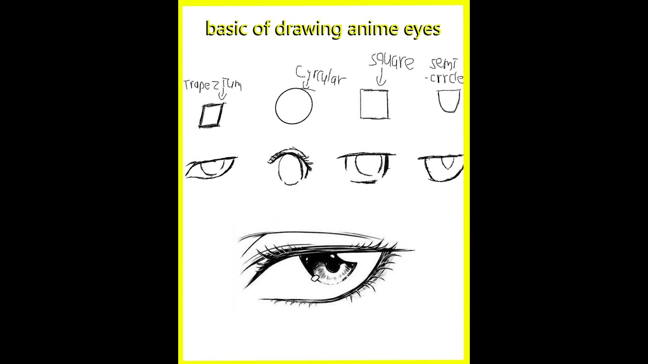 how to draw Basic anime eyes - YouTube