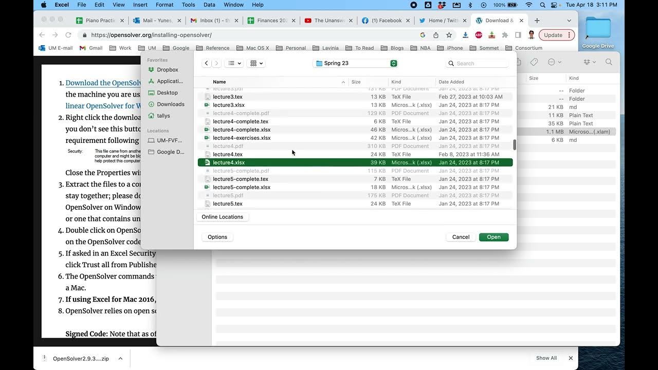 Installing And Using Opensolver For Excel Mac And Windows Youtube 6028