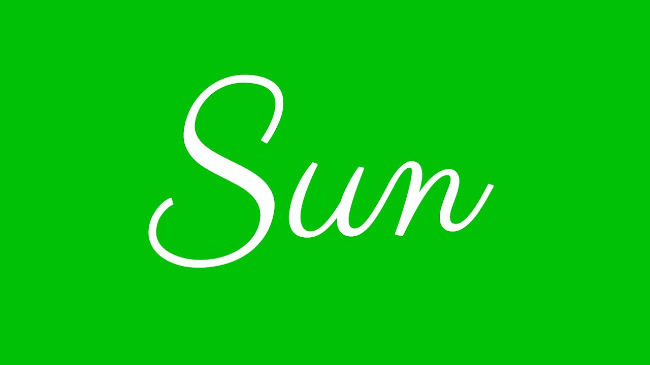 Learn how to Sign the Name Sun Stylishly in Cursive Writing - YouTube