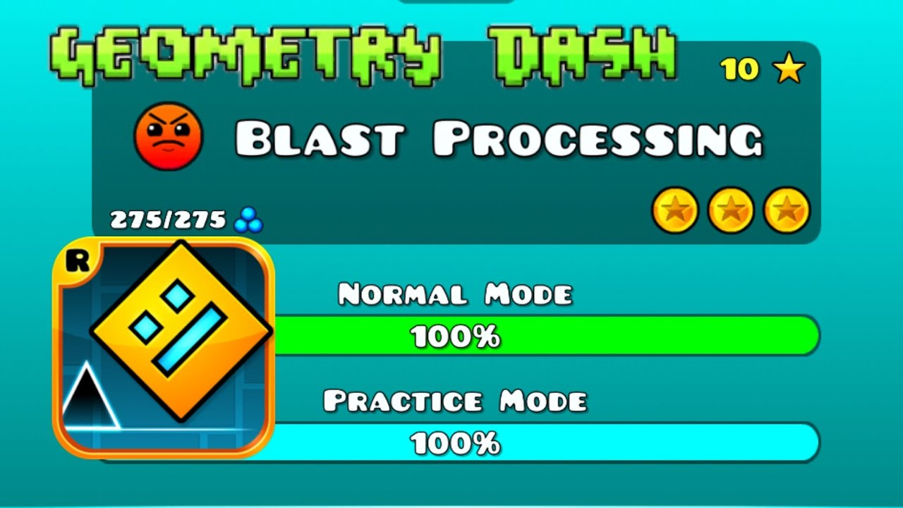 Geometry Dash Blast Processing All Coins - YouTube