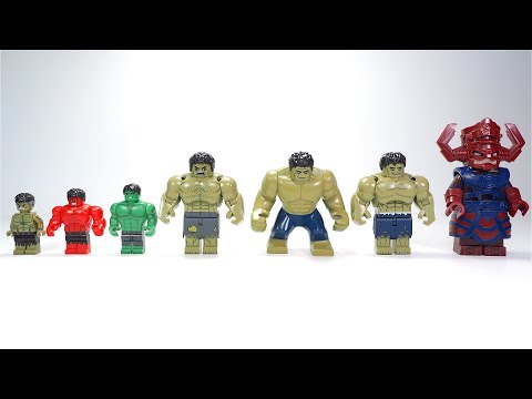 LEGO The Avengers Hulk VS The Incredible Hulk VS Red Hulk Big Figures | Minifigures Size Comparison