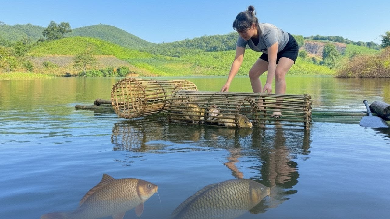 Techniques and How To Make a Giant Fish Trap By Bamboo | The Best Fish ...